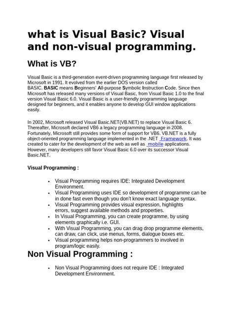 Overview Of Visual Basic Programming Pdf