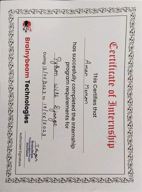 Im Thrilled To Share That Ive Successfully Completed My Internship In