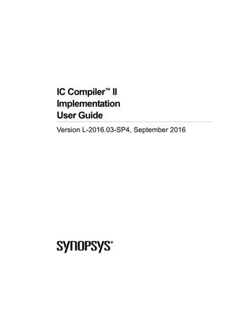 Ic Compiler Ii Implementation User Guide Docslib