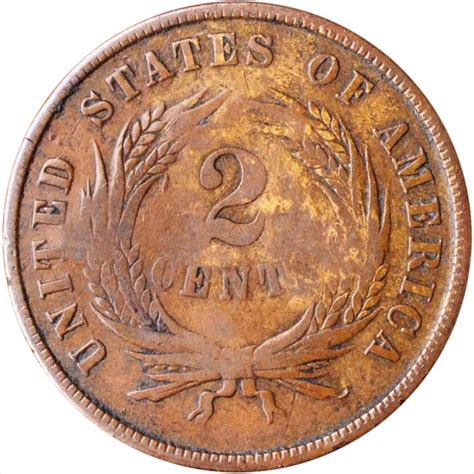 An 1864 Two Cent Piece With A Patent Medicine Counterstamp Coin