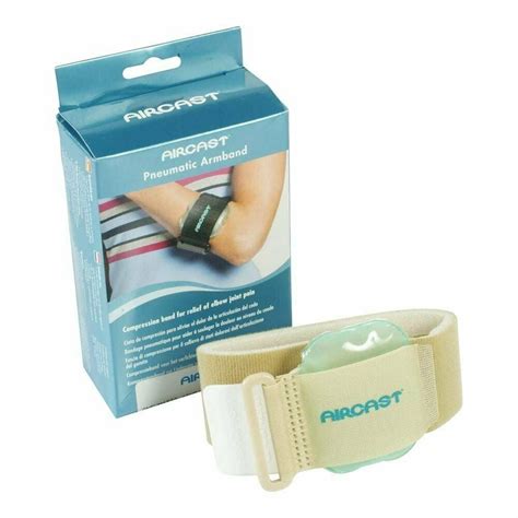 Aircast Pneumatic Armband Tennis Elbow Support Strap Black 1 Ct