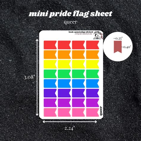 Pride Flag Tab Sheets Girlinread Annotating Stickers