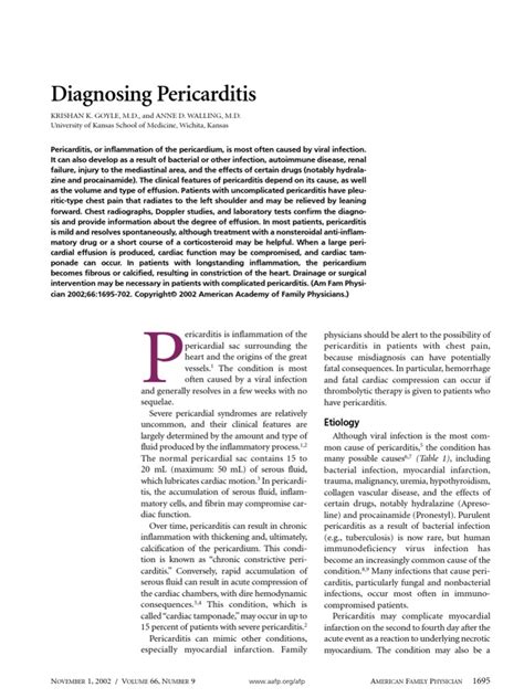 Diagnosing Pericarditis Pdf