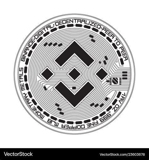 Crypto Currency Binance Black And White Symbol Vector Image