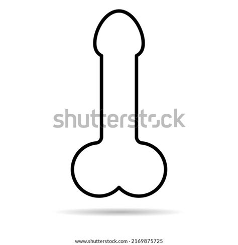 Man Anatomy Organ Shadow Penis Pictogram Stock Vector Royalty Free