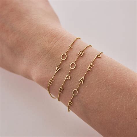 Custom Gold Initial Bracelet 4 Letters Maya Brenner