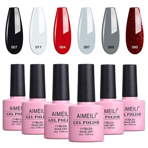 Grey Red Black Glitter Classical Gel Polish Set For Men Nail Designs