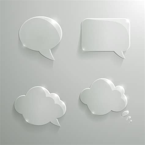 Premium Vector Set Of Realistic Glass Speech Bubbles