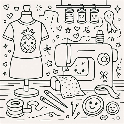 Sewing Coloring Sheets By Sew Easy With Becca Tpt