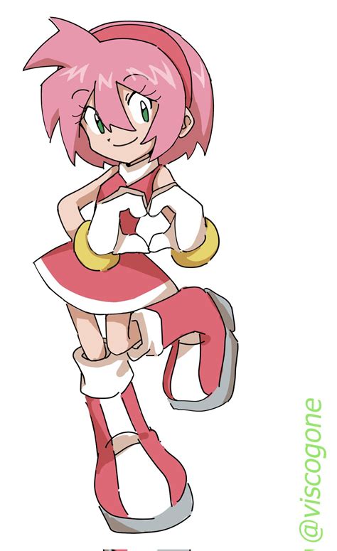 Amy Rose Sonic And 1 More Drawn By Viscogone Danbooru