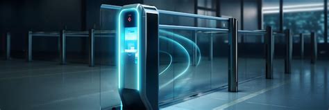Advanced Security Gate With Biometric Fingerprint Scanner And Turnstile Access System The Future