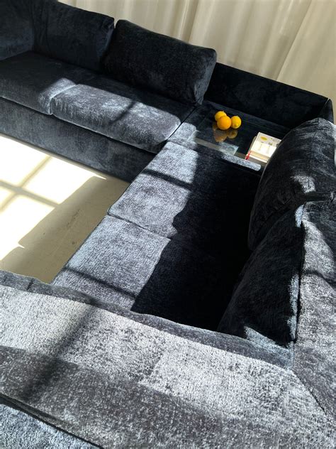 Bespoke Navy Chenille Modular Sofa Curated Spaces