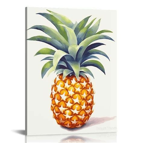 Jrxy Pineapple Wall Decor Modern Tropical Pictures Canvas Art Colorful