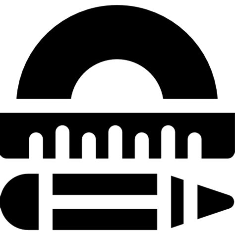 Protractor Basic Rounded Filled Icon