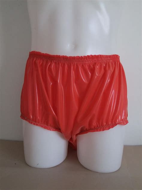 Latex Panties Full Rubber Knickers Old Style Undies Rubbery Red Pants
