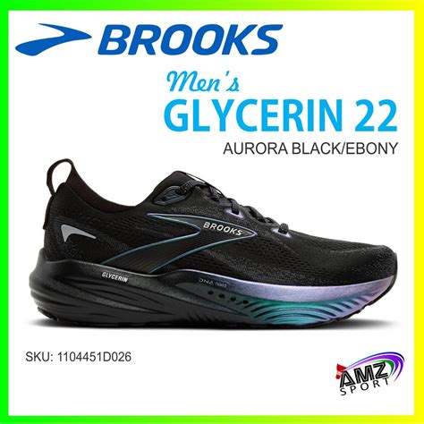 💥new💥 Brooks Mens Glycerin 22 Aurora Black 110445 1d 026 Running