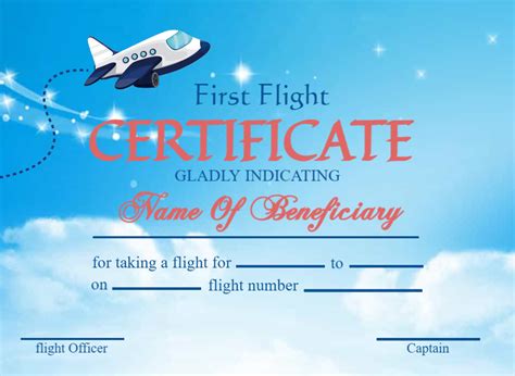Customizable Elegant First Flight Certificate