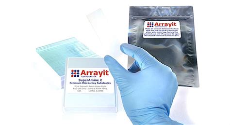 Arrayit Superamine 2 Microarray Substrate Slides Barcoded Box Of 25
