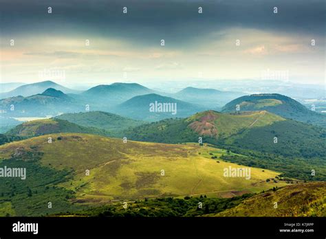 Landscape Of Regional Nature Park Of The Volcanoes Of Auvergne Seen