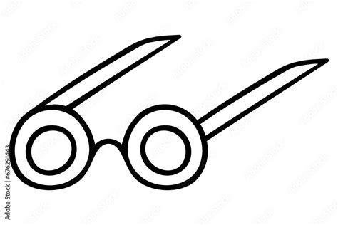 Glasses Are Round Rounded Framed Lenses Sketch The Temples Of The Glasses Are Straightened