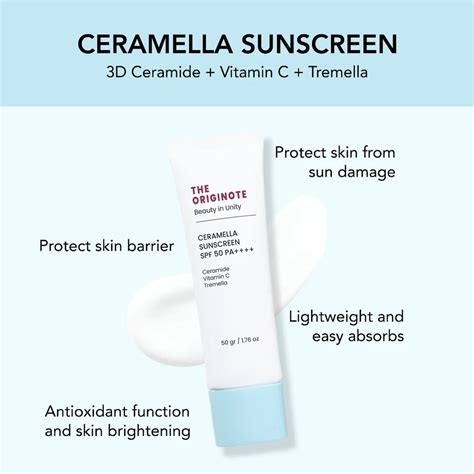 1 X Originote Ceramella Sunscreen Spf50 Pa 50g Uv Protection