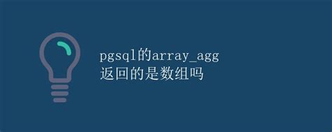 pgsql的array agg返回的是数组吗 极客笔记