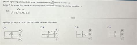 (a) ﻿Use a graphing calculator to tell where the | Chegg.com