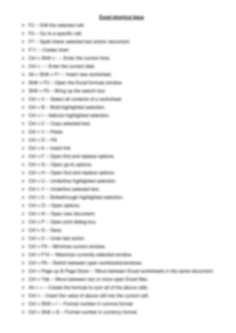 Solution List Of Basic Computer Shortcut Keys Studypool