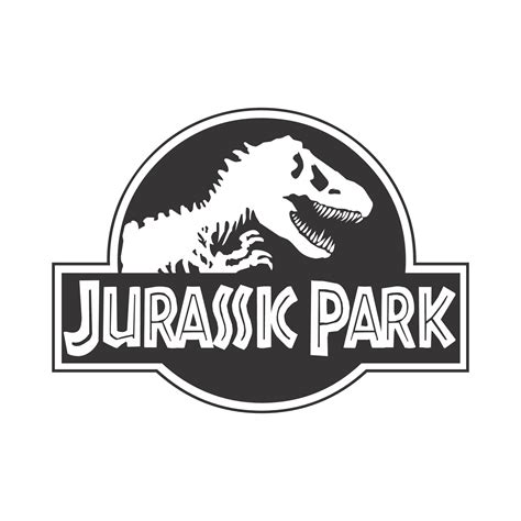 Vintage Logo Jurassic Park Print On White Or Metallic Vintage Logo