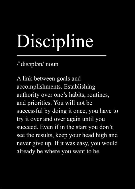 Discipline Metal Poster Inspiration For Personal Discipline