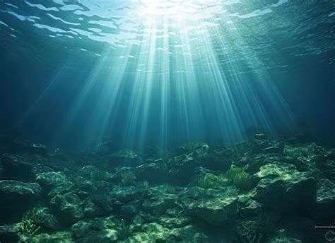 Premium Ai Image Ocean Rays Under The Water Sea View