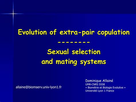 Ppt Evolution Of Extra Pair Copulation Sexual Selection And Mating Systems Powerpoint
