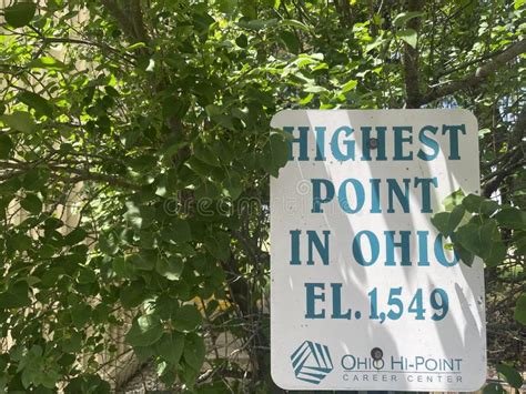 Highest Point In Ohio Sign Elevation 1549 Editorial Image Image Of