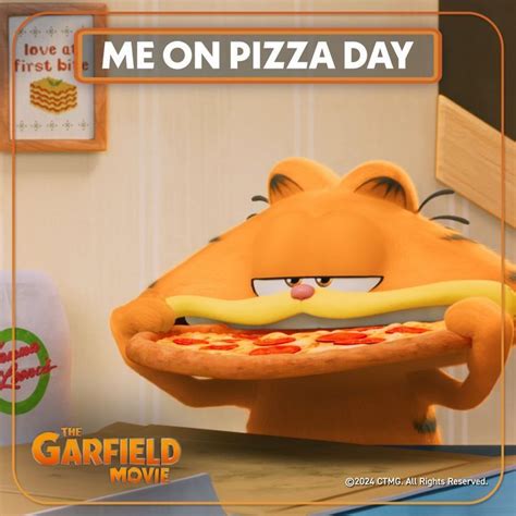 The Garfield Movie National Pizza Day Video Cute Cartoon