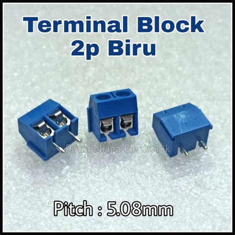 Jual Konektor PCB P Biru Terminal Block Pin Biru Mm Pin Kota Bandung Putra