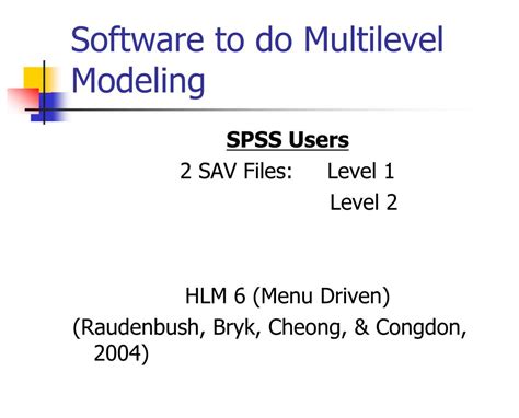 Ppt Multilevel Modeling Powerpoint Presentation Free Download Id