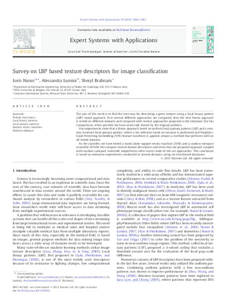 pdf survey on lbp based texture descriptors for image classification