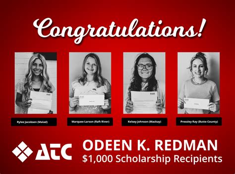2021 Odeen K Redman Scholarship Recipients Atc Communications