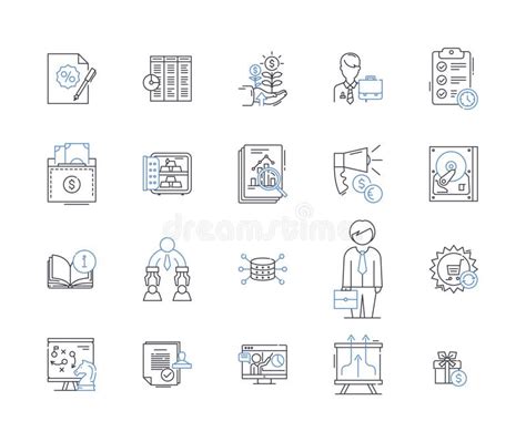 Forward And Backward Line Icons Collection Progress Regression