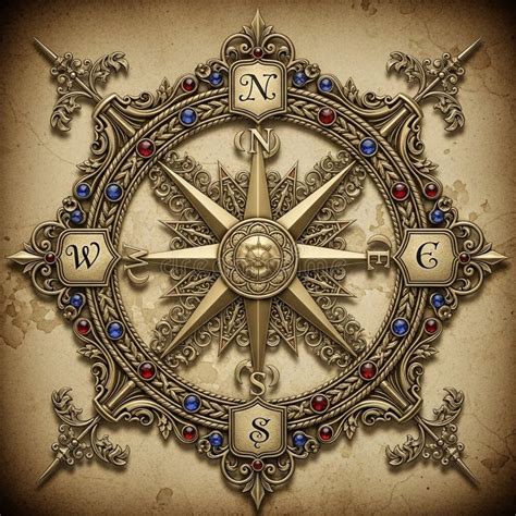 Ornate Compass Rose Design Stock Illustrations 2065 Ornate Compass