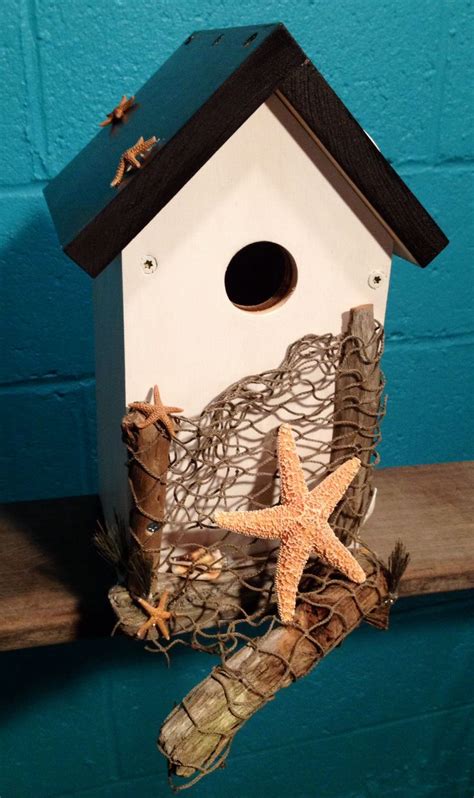 Beach House Birdhouse Beach Birdhouse Blue Ocean Birdhouse