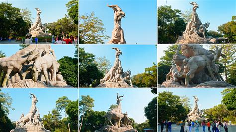 广州五羊雕像4k视频素材下载