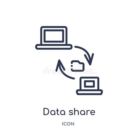 linear data share icon from internet security and networking outline