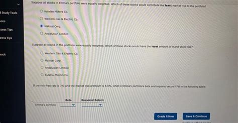 Solved 8 Portfolio Risk And Return Emma Holds A 10 000