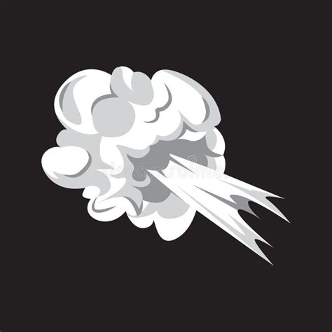 White Smoke Clouds Exploding Motion Design Illustration Stock Vector