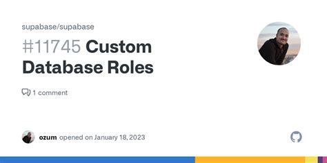 Custom Database Roles · Issue 11745 · Supabasesupabase · Github