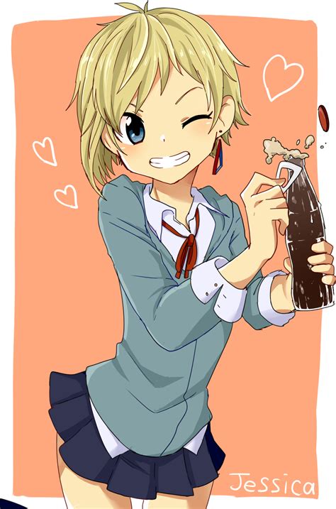 The Big Imageboard Tbib Bangs Blonde Hair Blue Eyes Blue Skirt