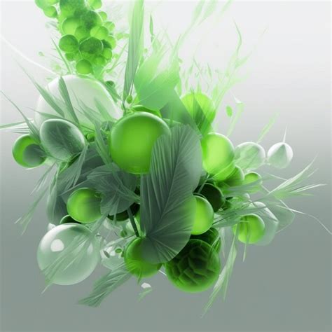 Premium Ai Image Abstrac Green Floral