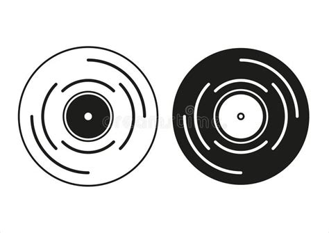 Black And White Phonograph Record Icon Flat Design Vector Stock Vector Illustration Of Vector
