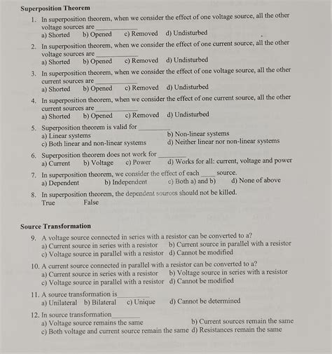 Solved Superposition Theorem In Superposition Theorem Chegg